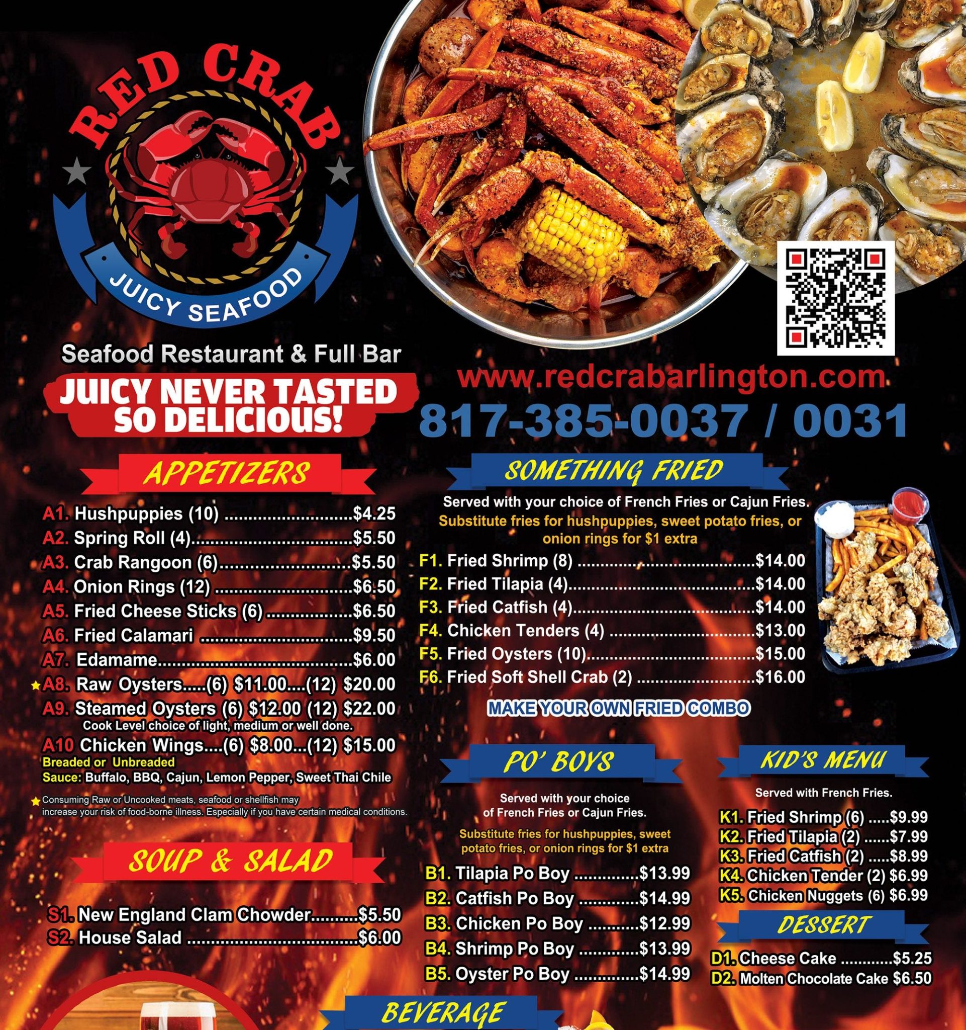 Red Crab Menu and Prices 2025 - Yours Own Menu